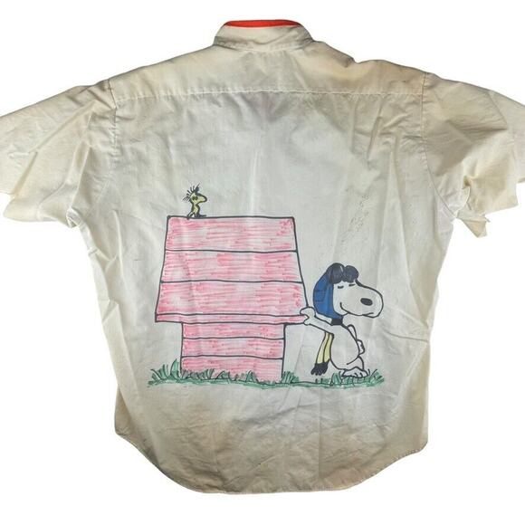 Peanuts | Shirts | Vintage 95s 60s Hand Drawn Snoopy Red Baron Work ...